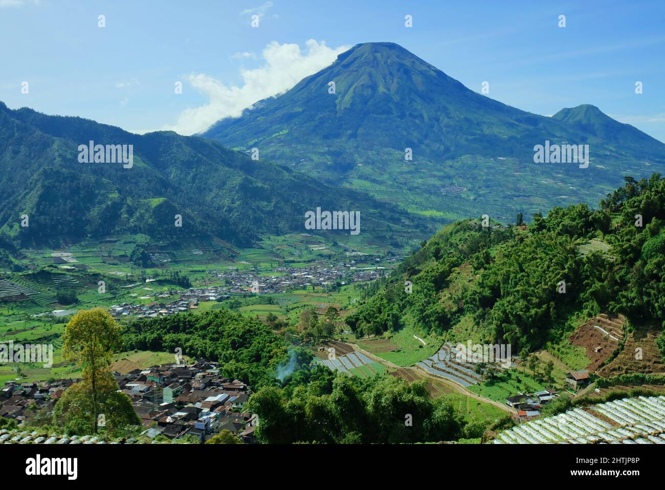 Mount Sindoro in Central Java. Beautiful mountain views in the ...