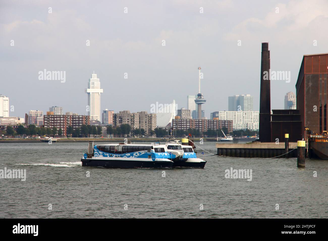 Waterbus arriving at the former RDM area of Heijplaat at Rotterdam ...