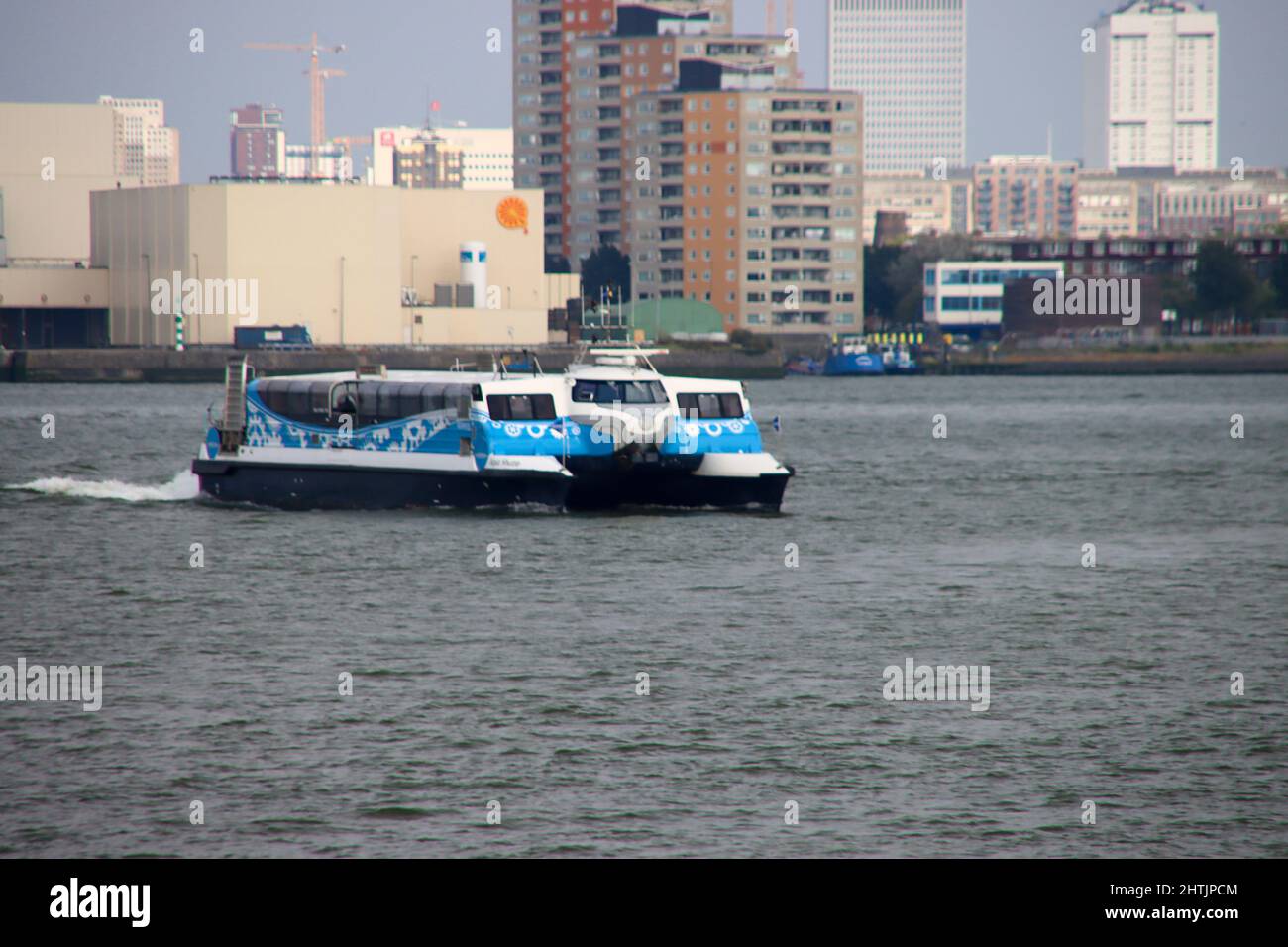 Waterbus arriving at the former RDM area of Heijplaat at Rotterdam ...