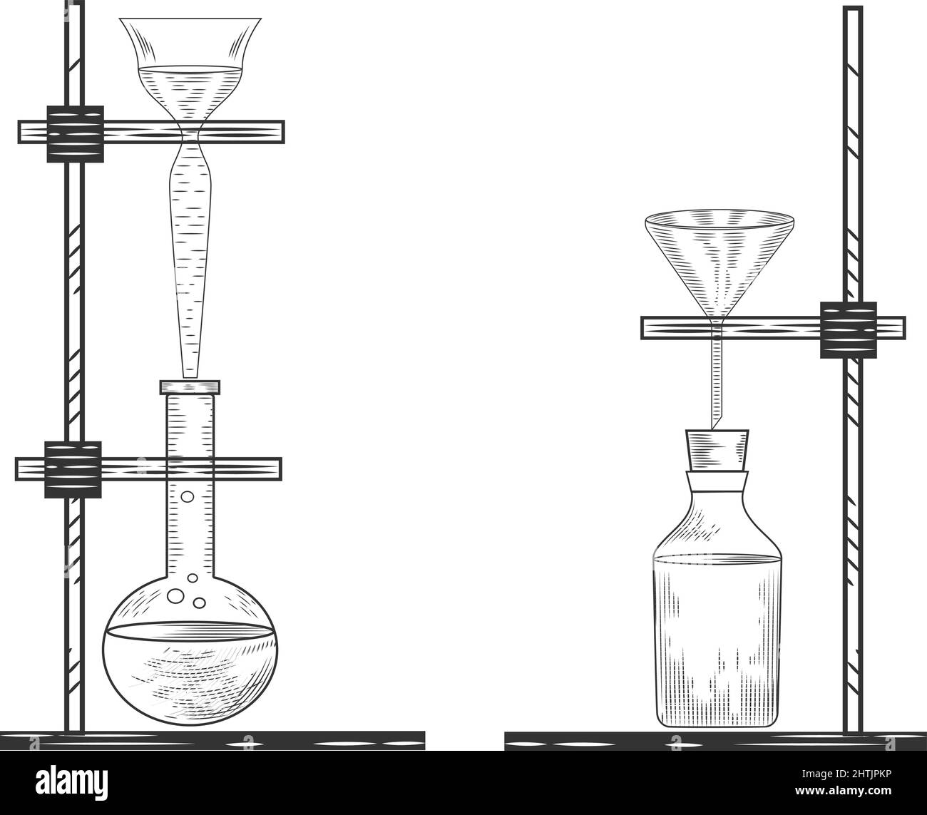 Sketch of a physics or chemical laboratory experiment and equipment ...