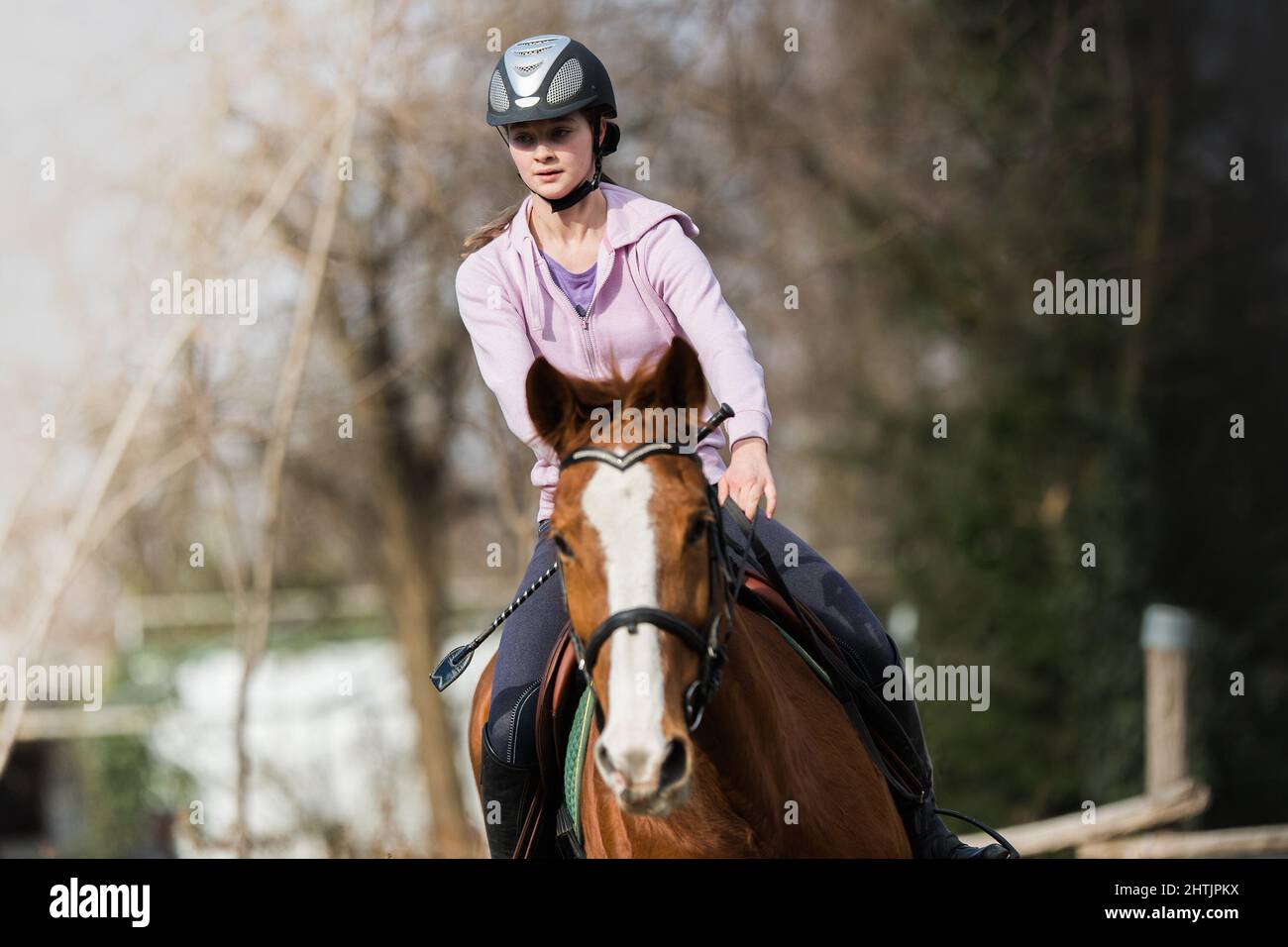 Pretty girl horse riding hi-res stock photography and images - Alamy