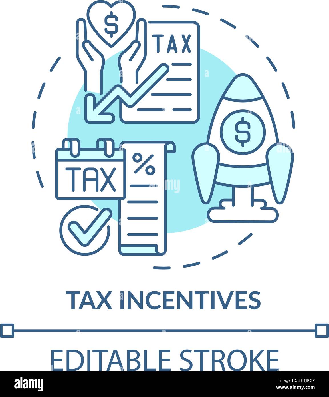 Tax incentives turquoise concept icon Stock Vector Image & Art - Alamy
