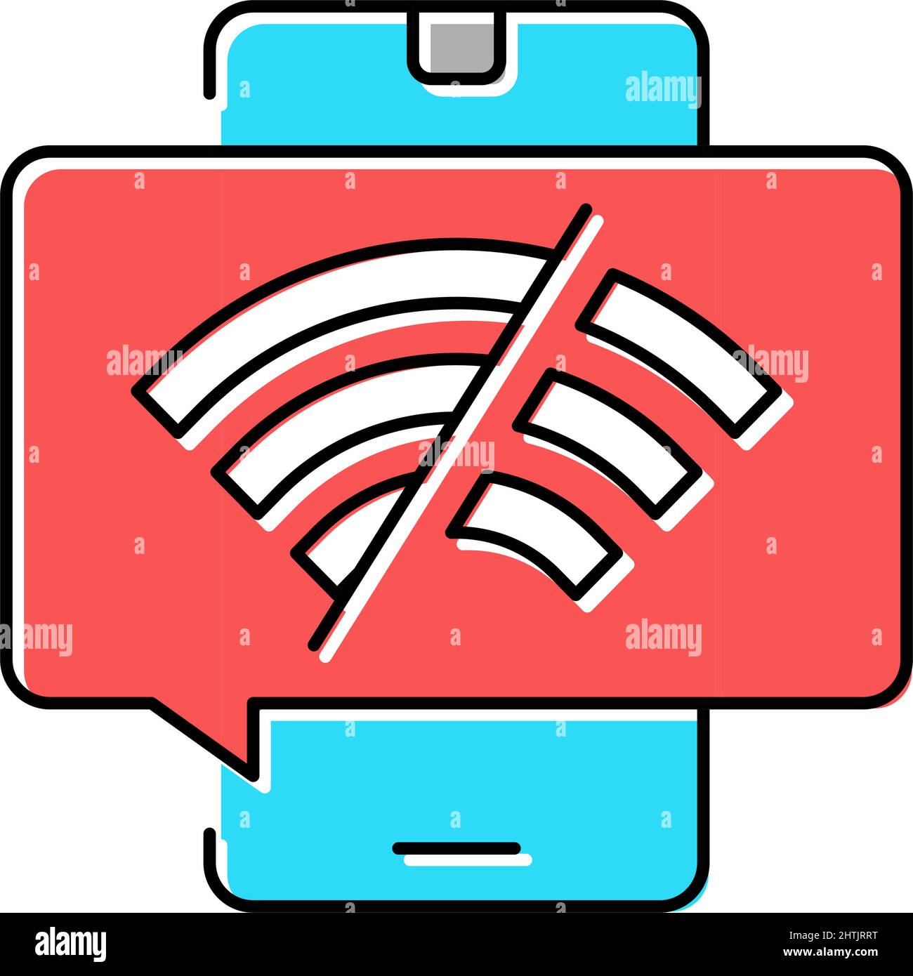 wifi disconnected mobile phone color icon vector illustration Stock ...