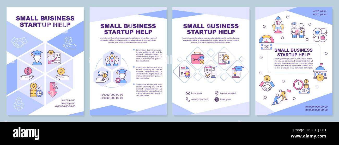 Small business startup help purple brochure template Stock Vector Image ...
