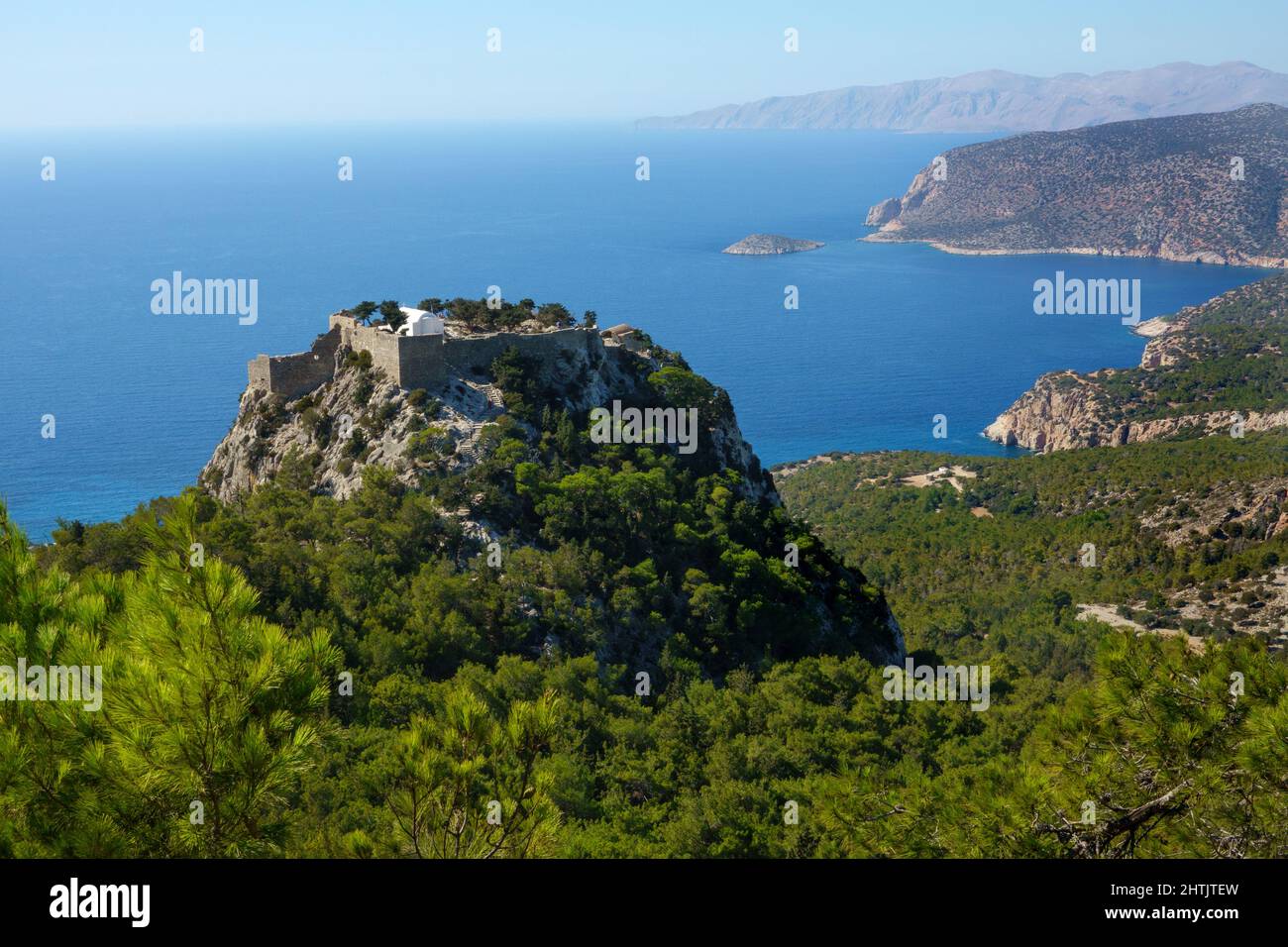 View on The Castle of Monolithos, Rhodes, Greece Stock Photo - Alamy