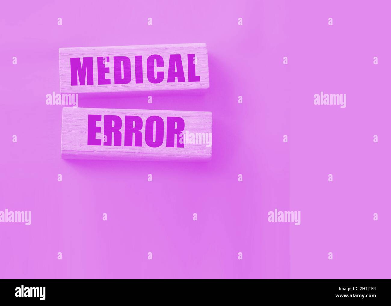 Medical error text on wooden blocks on red. Healthcare concept Stock ...