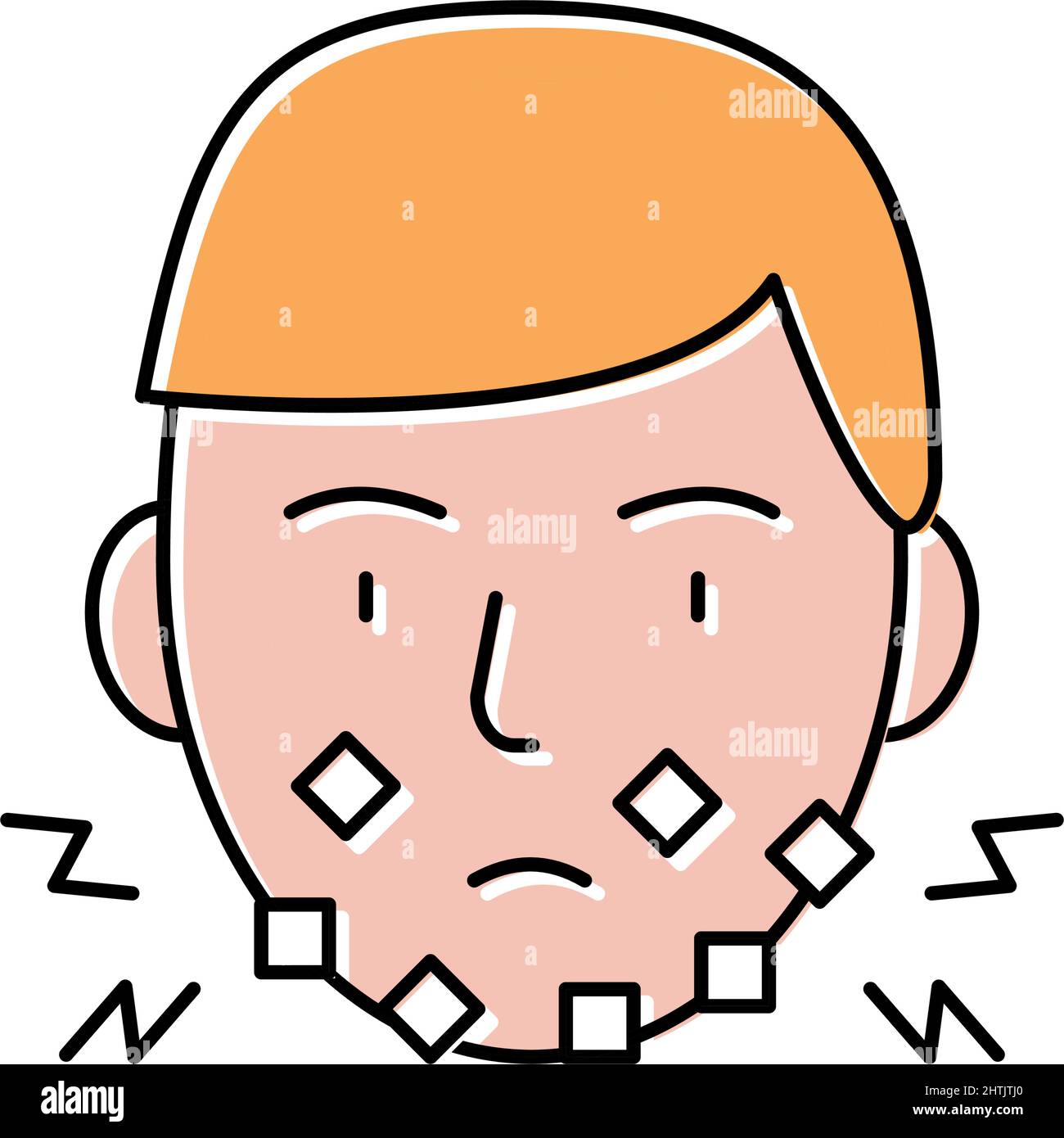 injury face after shave color icon vector illustration Stock Vector ...