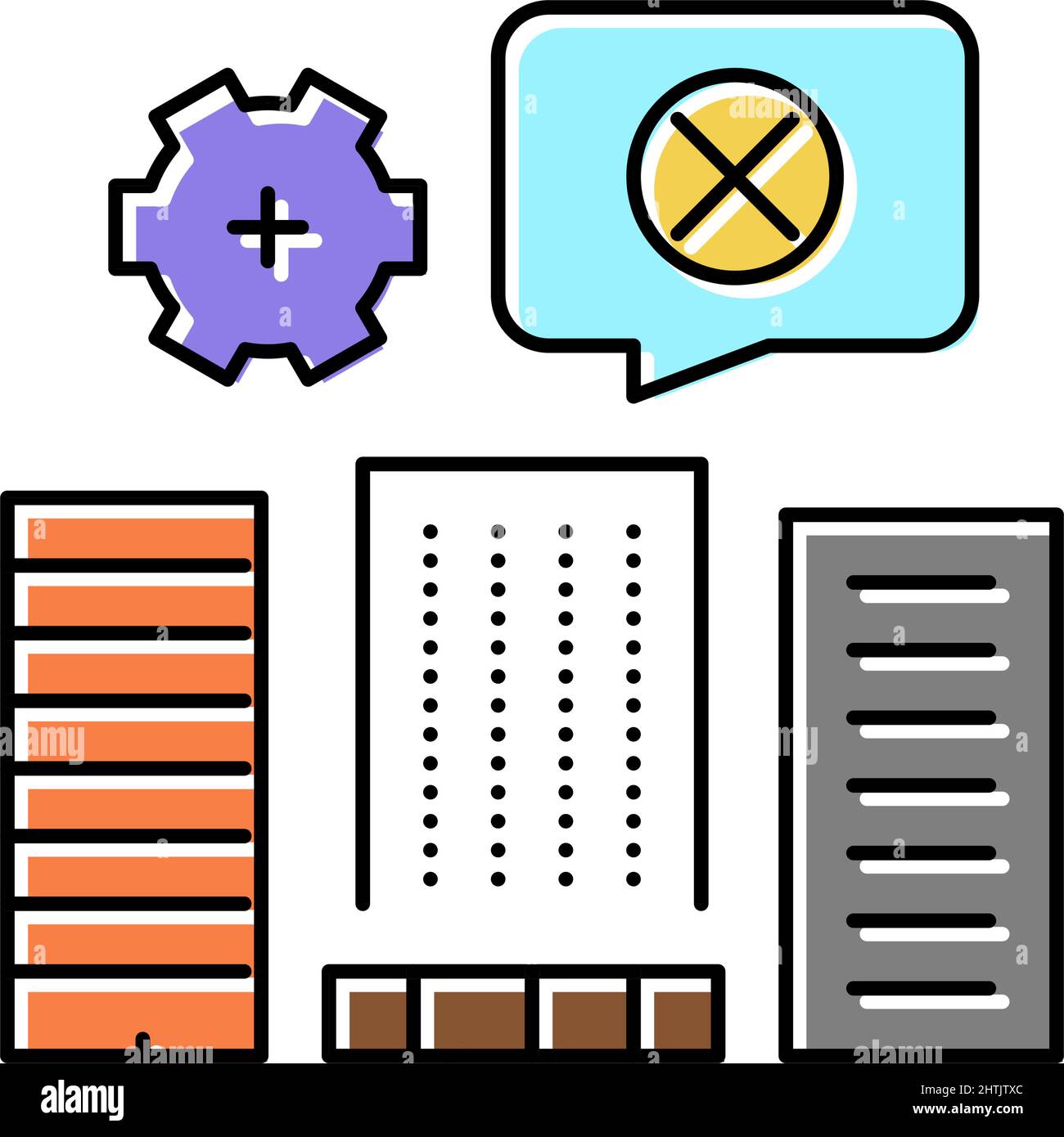 selective exterior demolition color icon vector illustration Stock ...