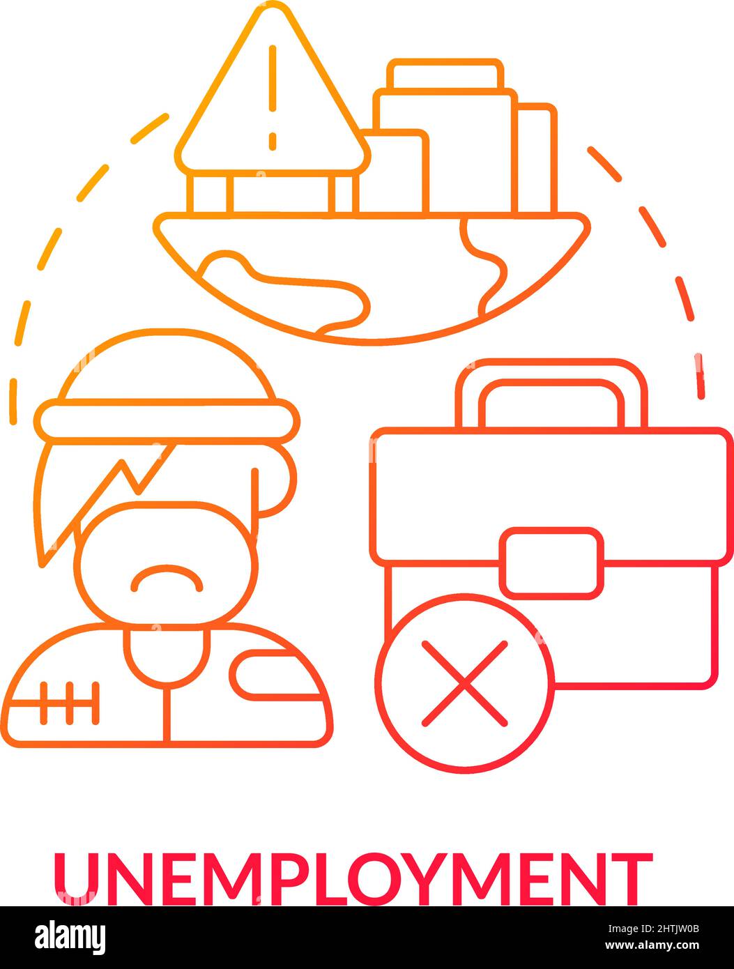 Unemployment red gradient concept icon Stock Vector Image & Art - Alamy