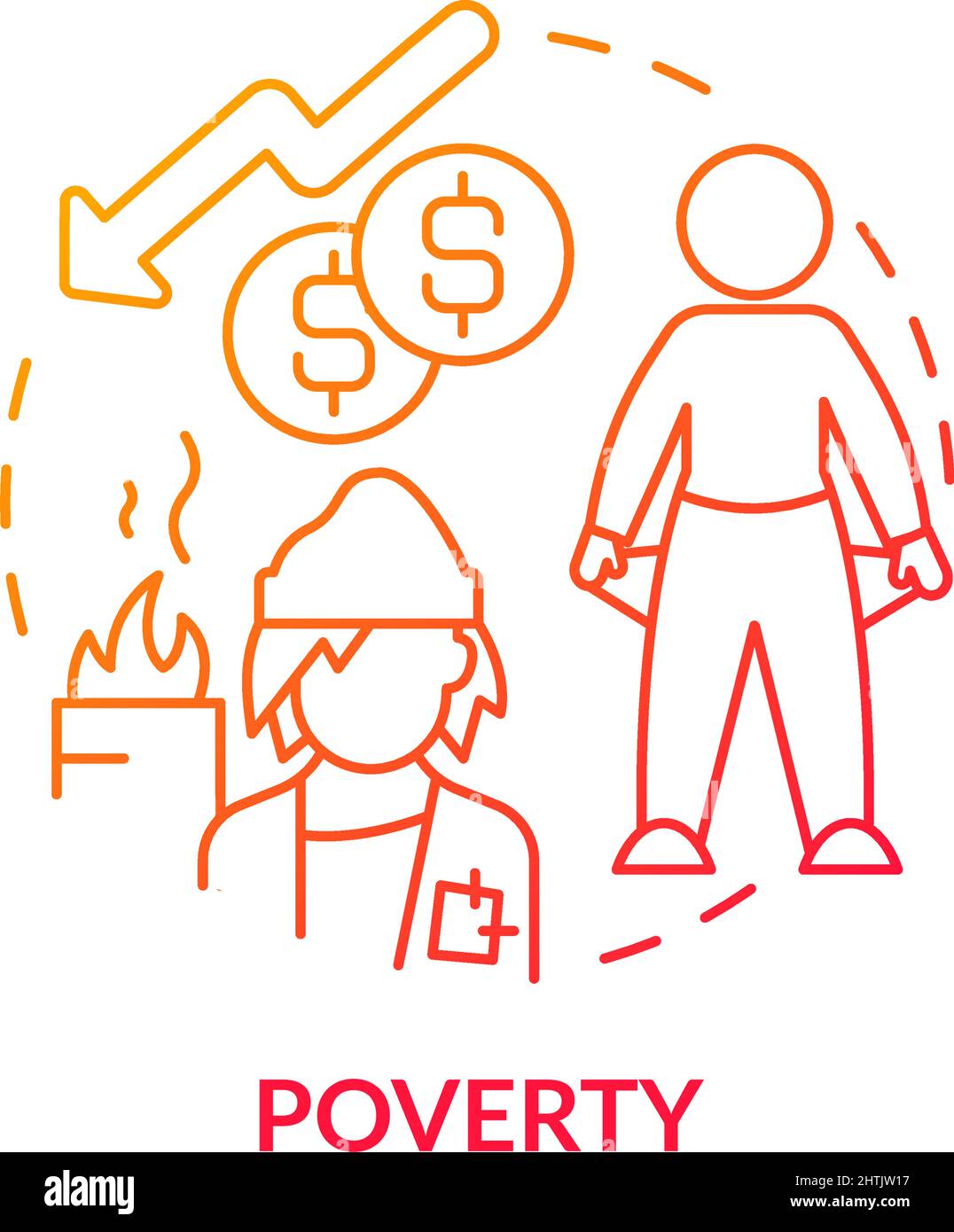 Poverty red gradient concept icon Stock Vector Image & Art - Alamy