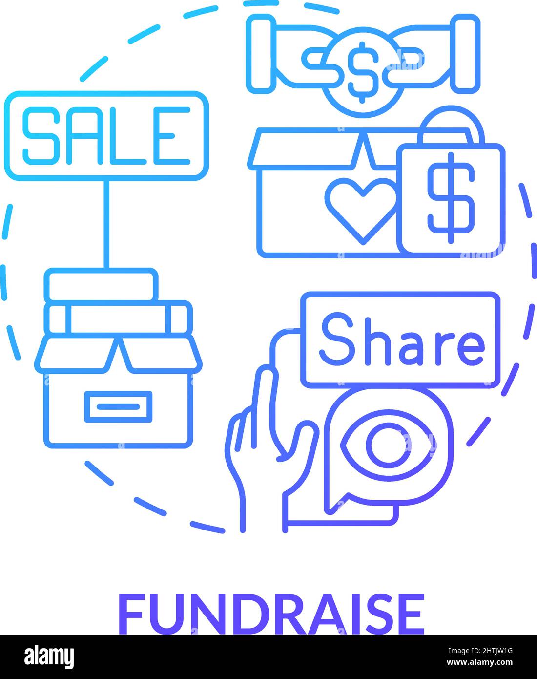 Fundraise blue gradient concept icon Stock Vector Image & Art - Alamy