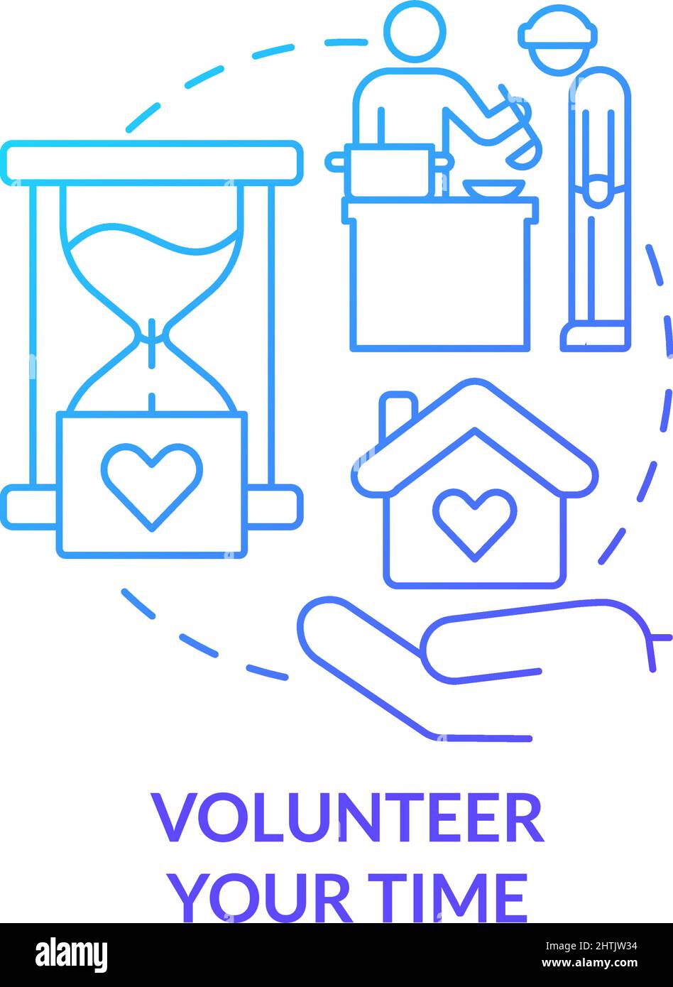 Volunteer your time blue gradient concept icon Stock Vector Image & Art ...