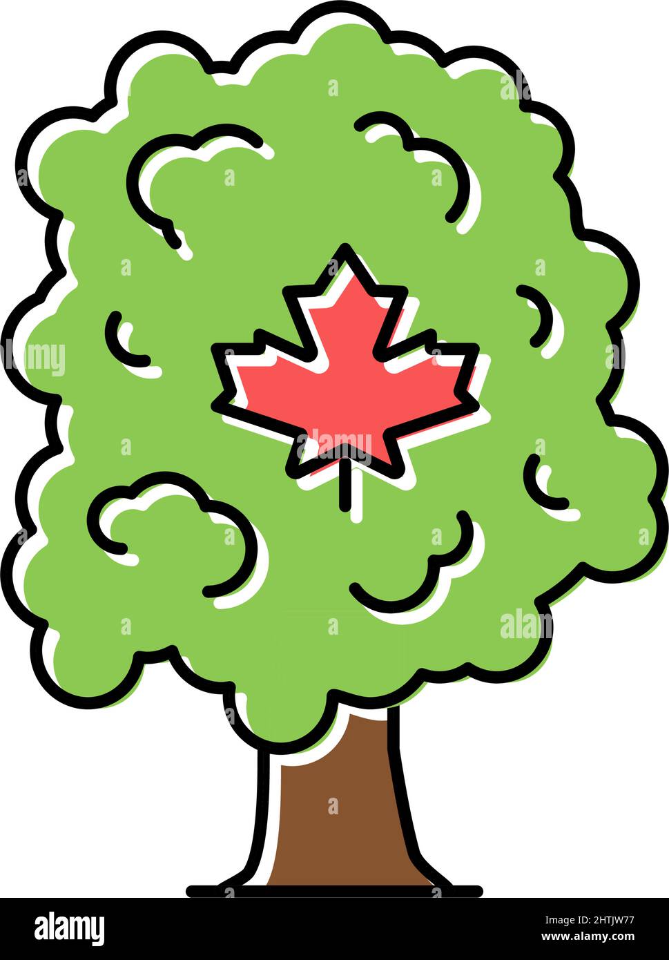 maple tree color icon vector illustration Stock Vector Image & Art - Alamy
