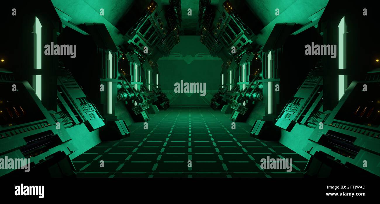 Modern Futuristic CyberSteampunk Futuristic Platform Space Solid ...