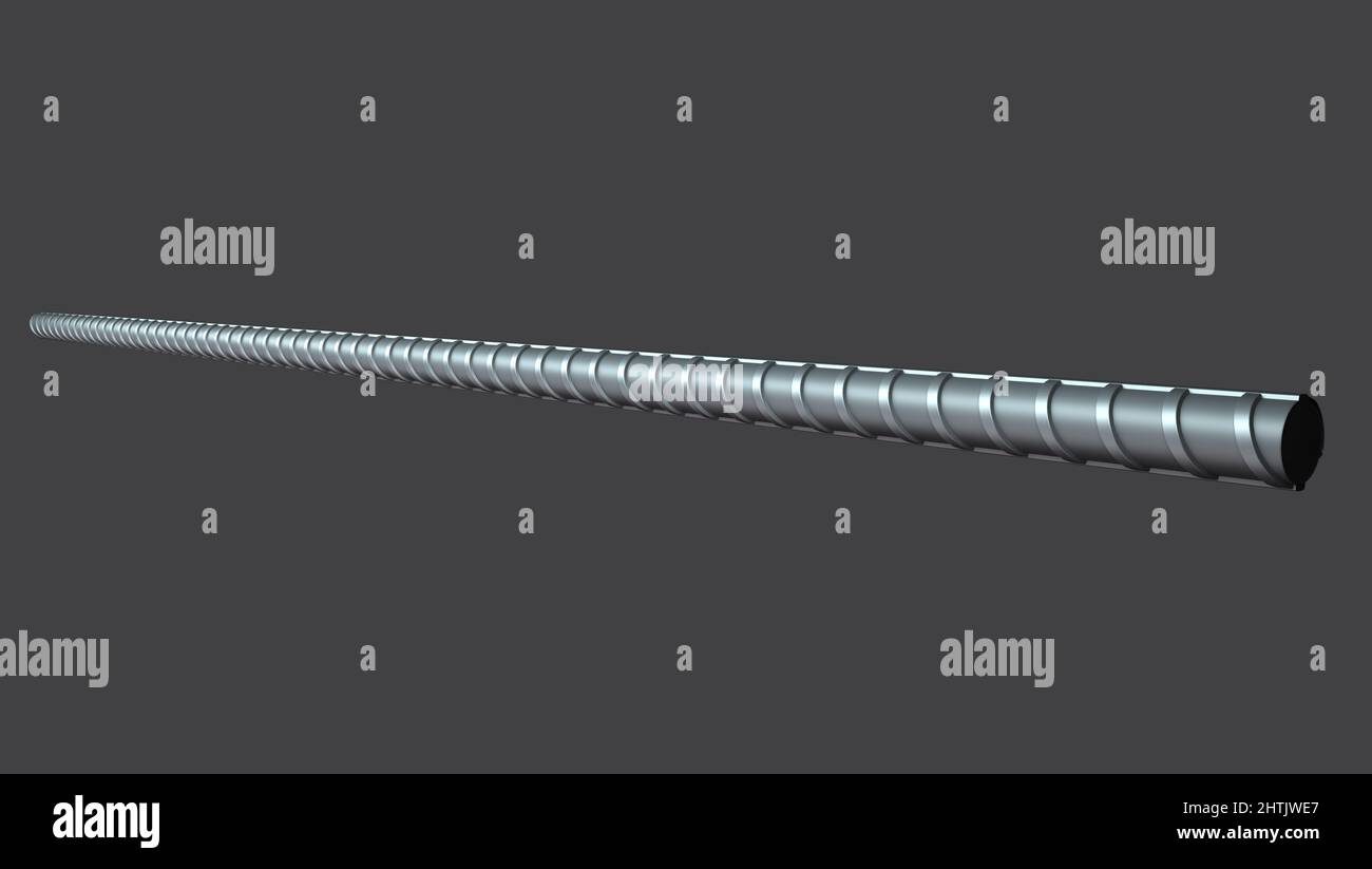 3D illustration of reinforcements steel TMT bar. 3D Render Stock Photo ...