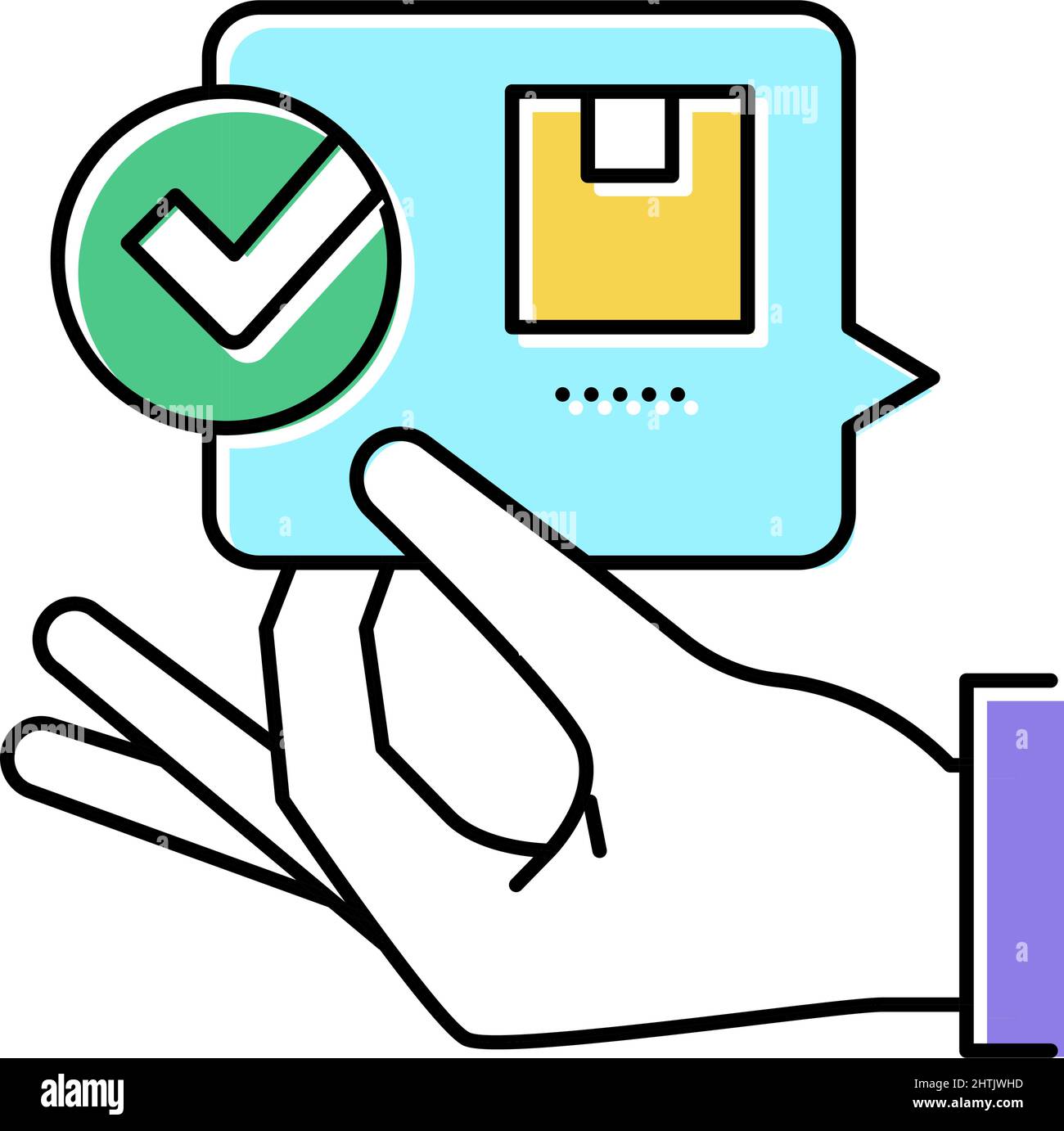 order delivered accepted review color icon vector illustration Stock ...