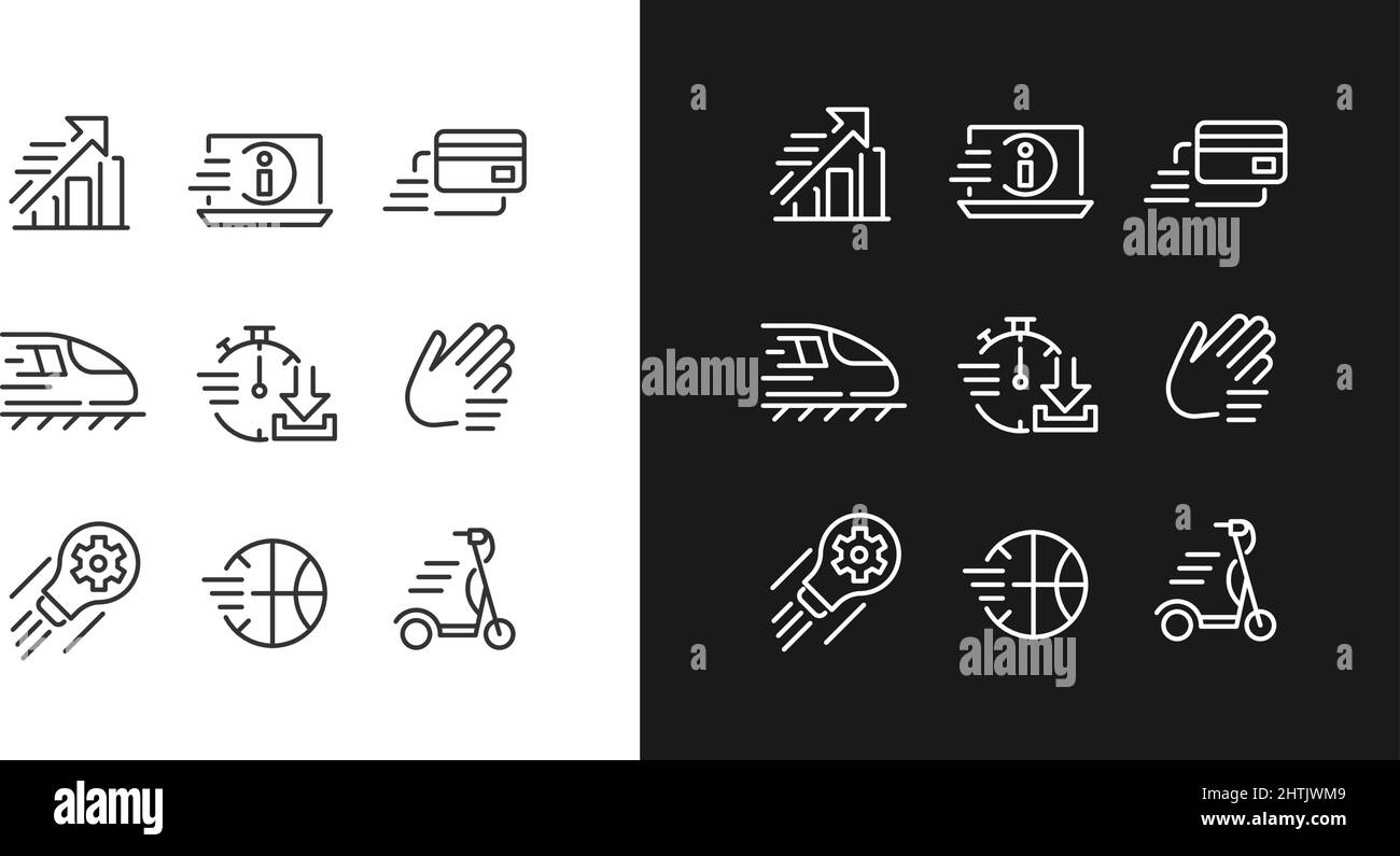 Moving objects pixel perfect linear icons set for dark, light mode Stock Vector Image & Art - Alamy