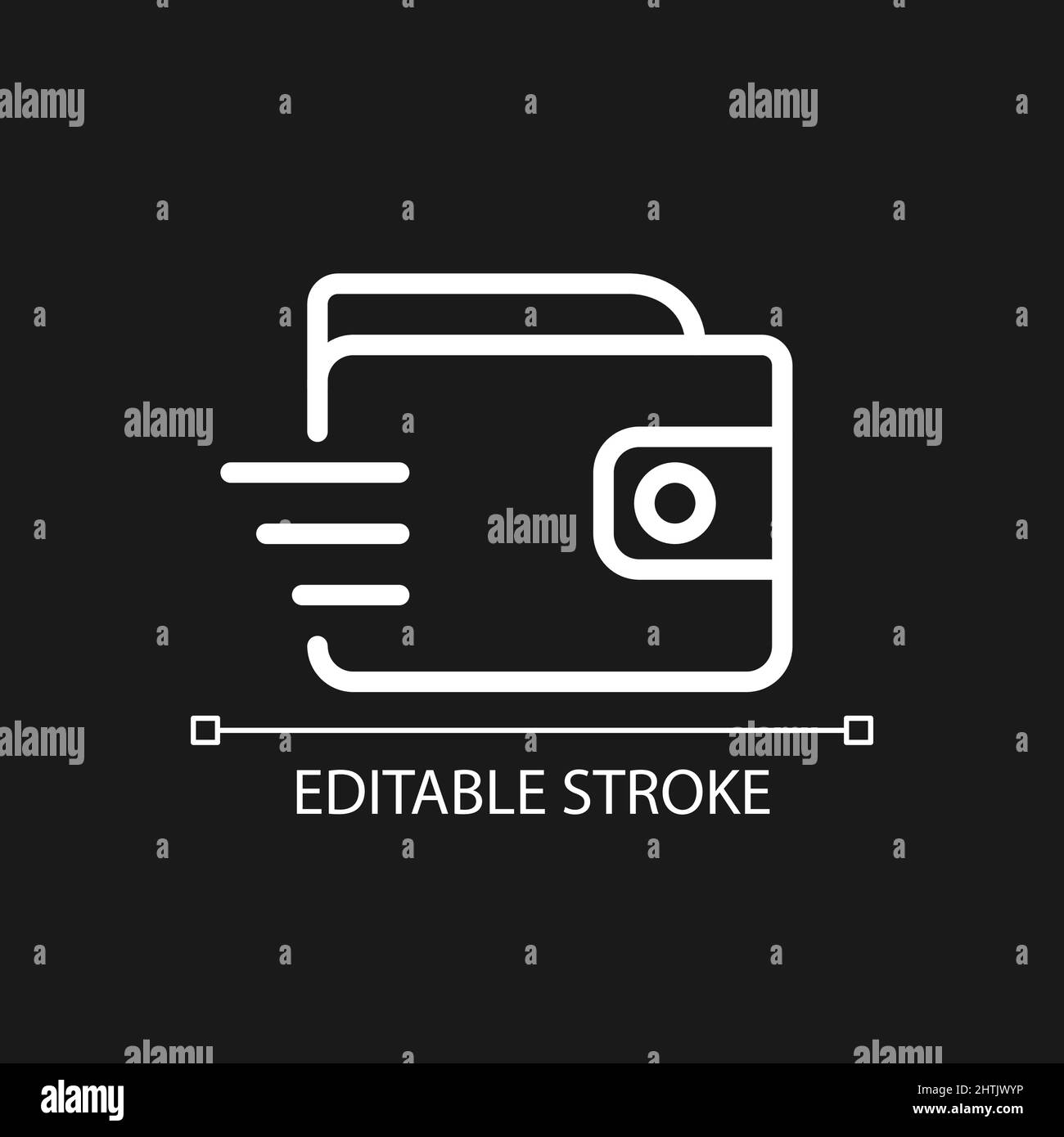 Quick payment pixel perfect white linear icon for dark theme Stock ...