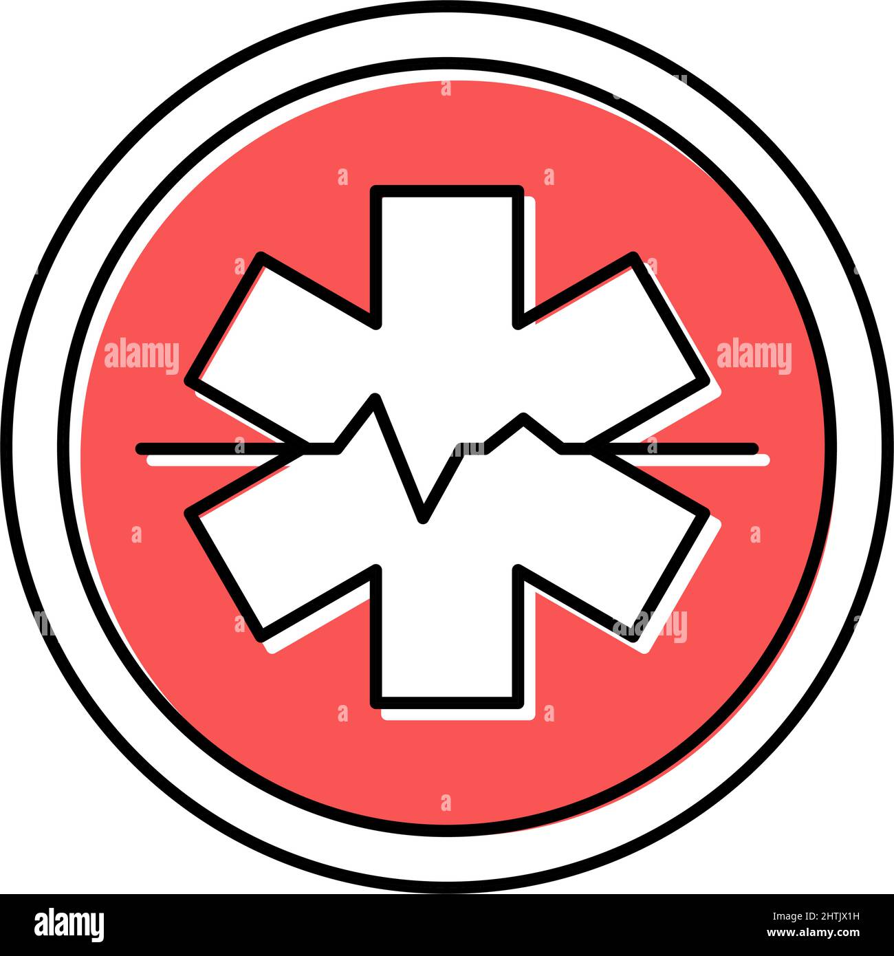 emergency ambulance hospital sign color icon vector illustration Stock ...