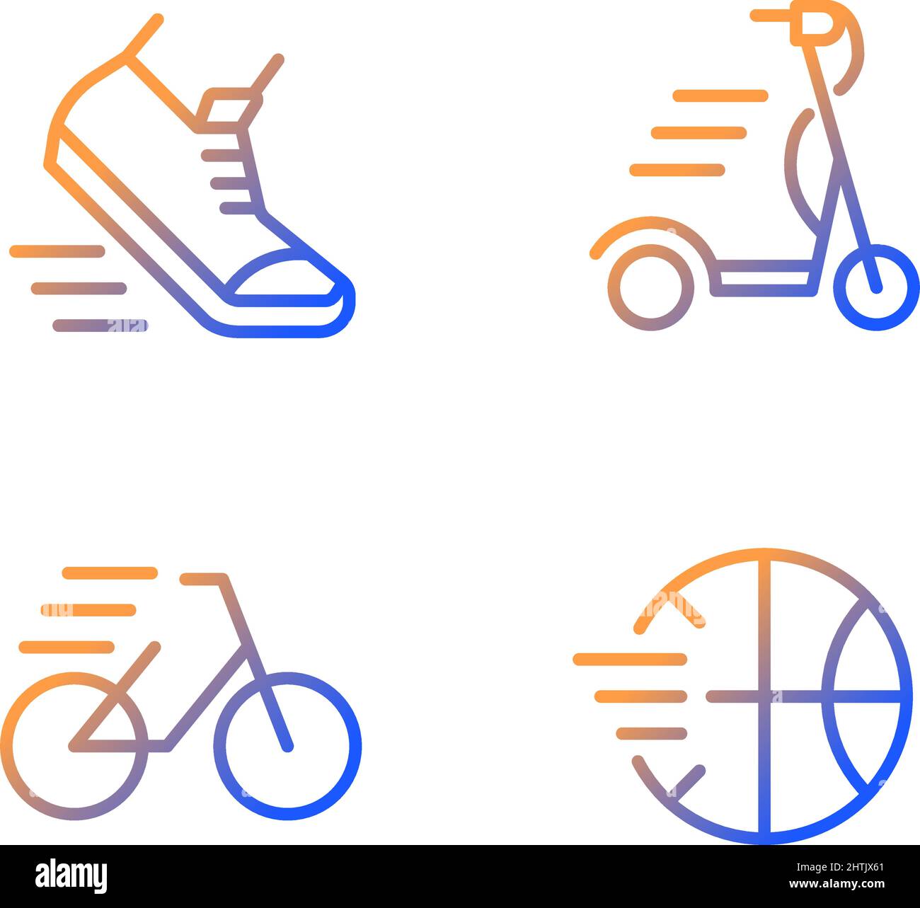 Sport activity gradient linear vector icons set Stock Vector Image ...