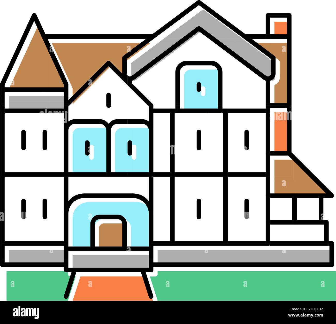 victorian house color icon vector illustration Stock Vector Image & Art ...