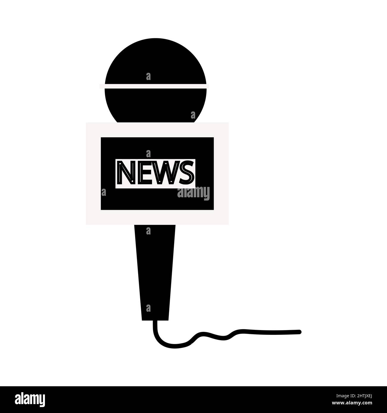Microphone for journalists glyph icon vector on white background. Flat vector microphone for ...