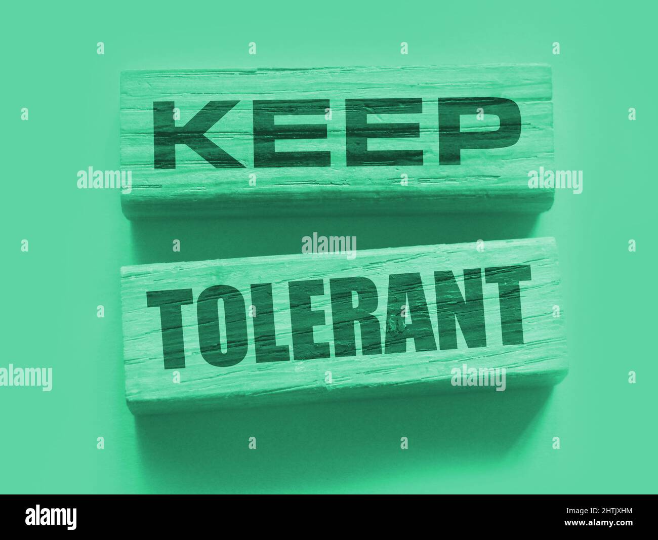 Wooden Blocks with the text Keep tolerant. Tolerance diversity social ...