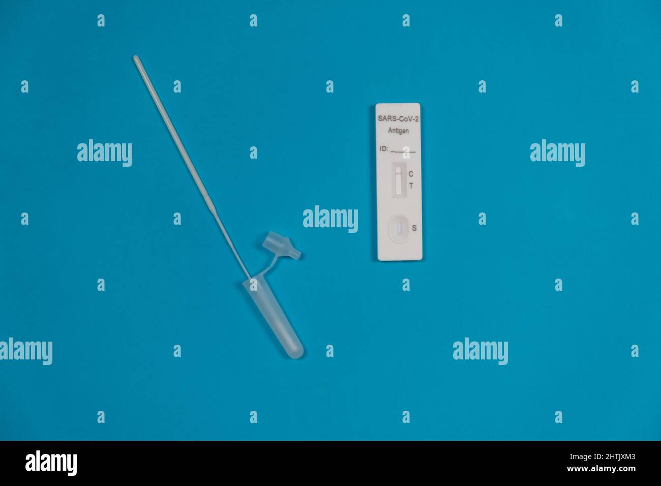 Antigen testing kit. Negative SARS-CoV-2 Rapid Antigen Test isolated on ...