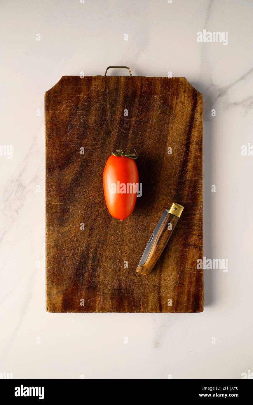 Mediterranean ingredients, fresh tomato perino from Campania and a ...