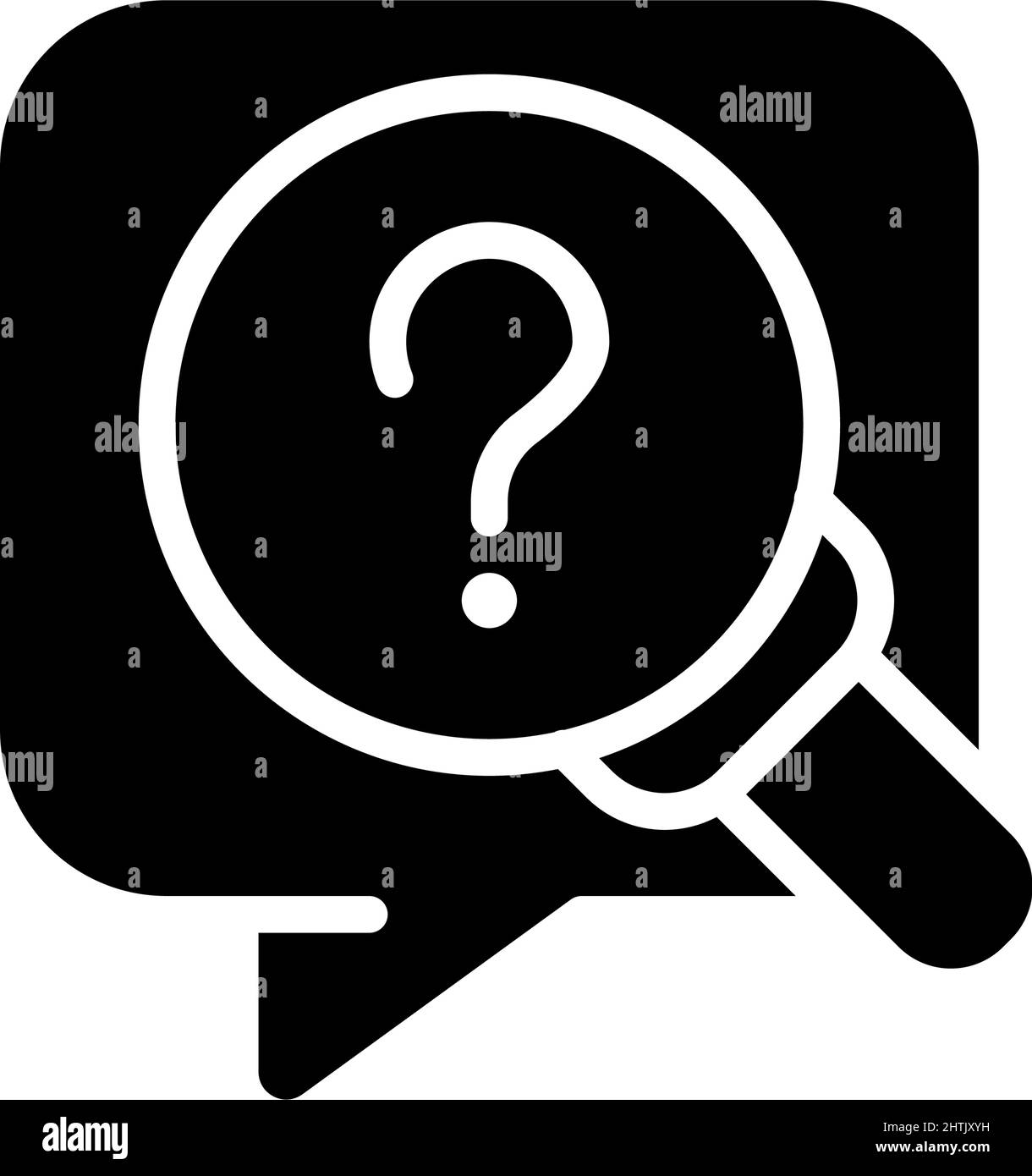Illustration magnifying glass question mark Black and White Stock ...