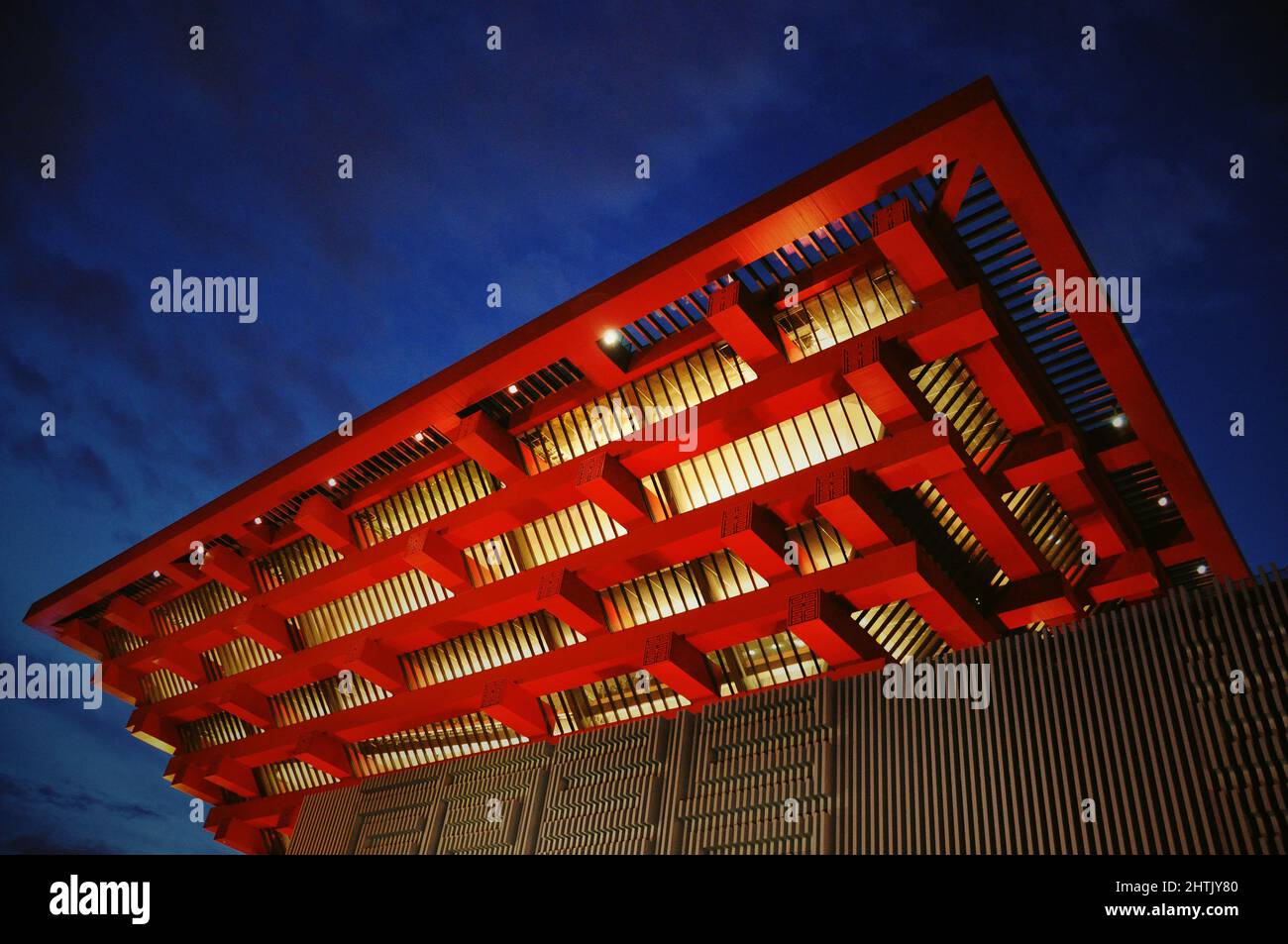 Shanghai building exterior of the 2010 World Expo venue Stock Photo - Alamy