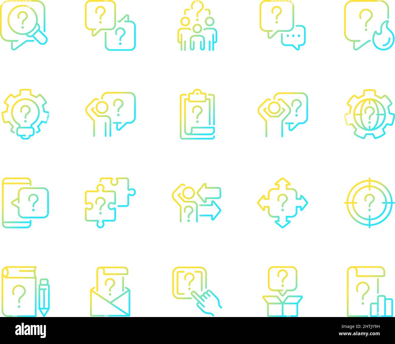 Question mark gradient linear vector icons set Stock Vector Image & Art ...