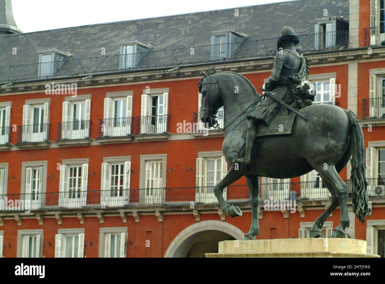 Statue of Philip III in Plaza Mayor, Madrid, Spain, Europe Stock Photo ...
