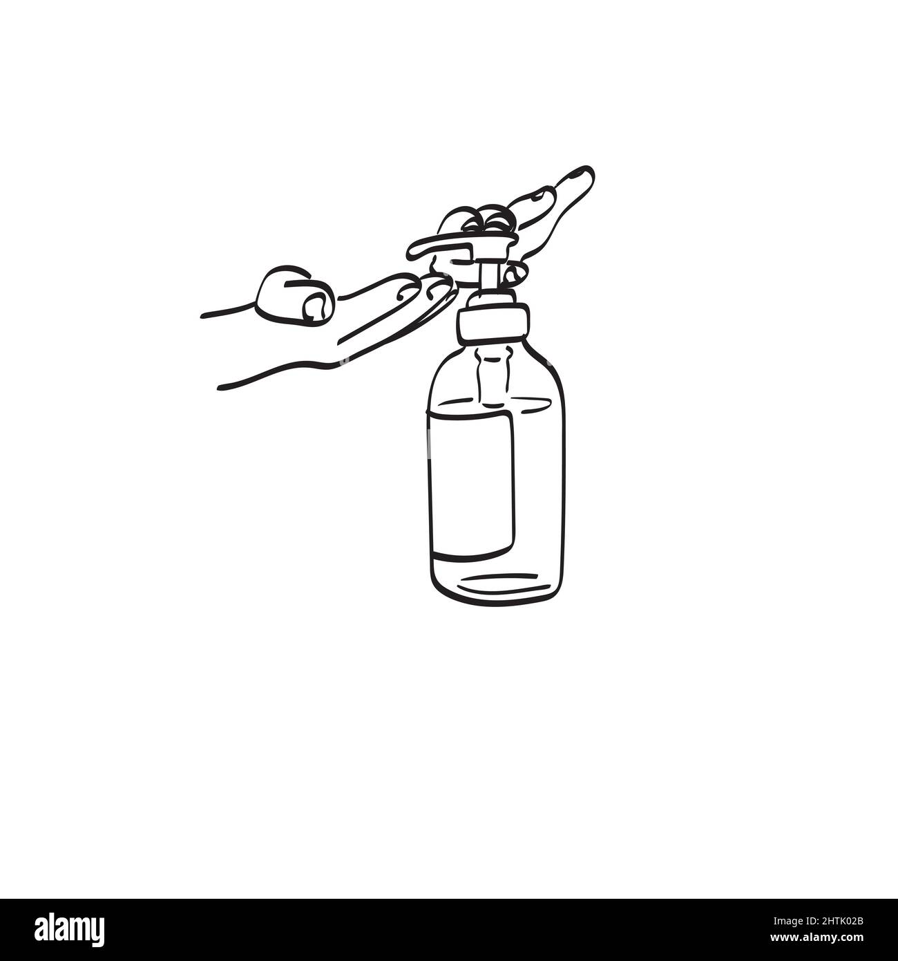 Disinfectant dispenser hands vector Cut Out Stock Images & Pictures - Alamy