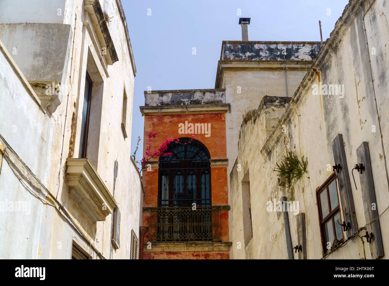 Nardò, historic city in Lecce province, Apulia, Italy. Typical street ...