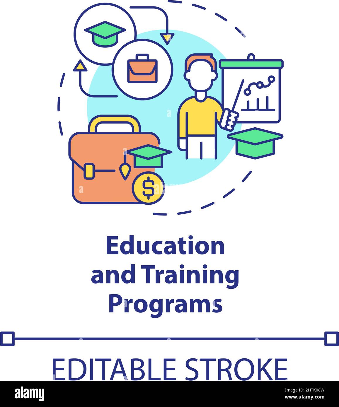 Education and training programs concept icon Stock Vector Image & Art ...