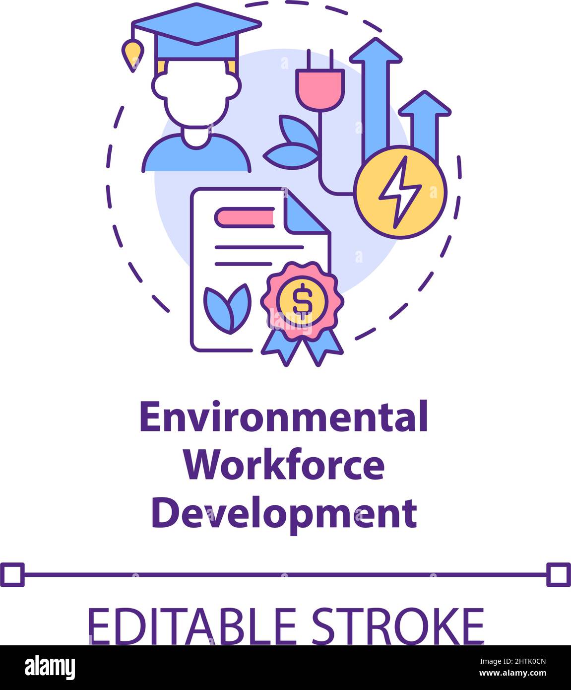 Environmental workforce development concept icon Stock Vector Image ...