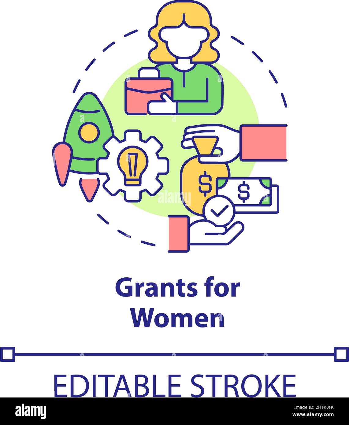 Grants for women concept icon Stock Vector Image & Art - Alamy