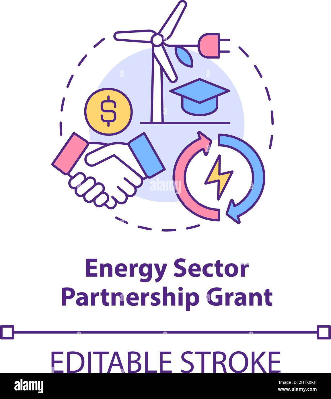 Energy sector partnership grant concept icon Stock Vector Image & Art ...