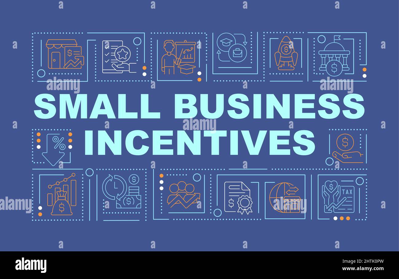 Small business incentives word concepts blue banner Stock Vector Image ...