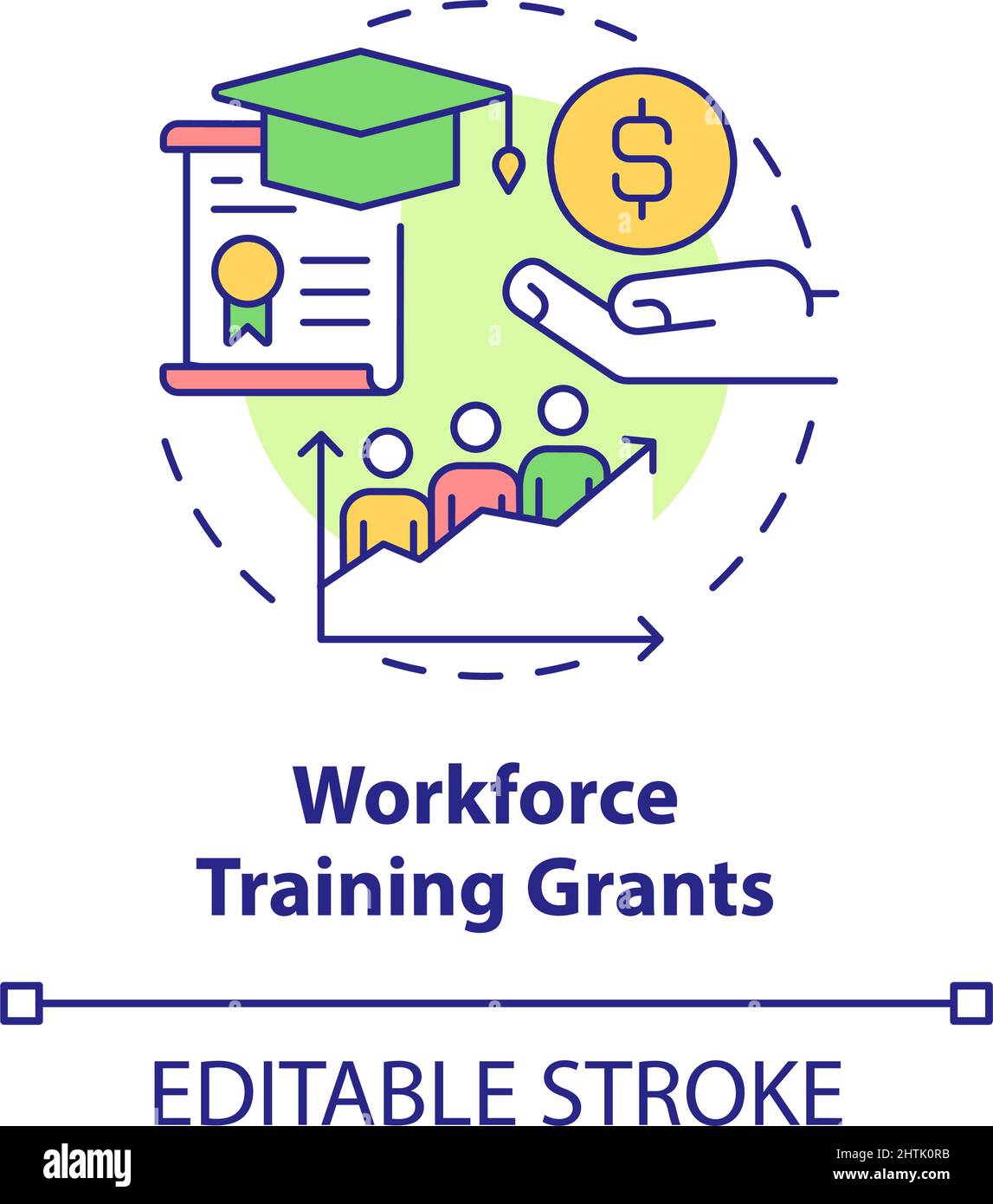 Workforce training grants concept icon Stock Vector Image & Art - Alamy