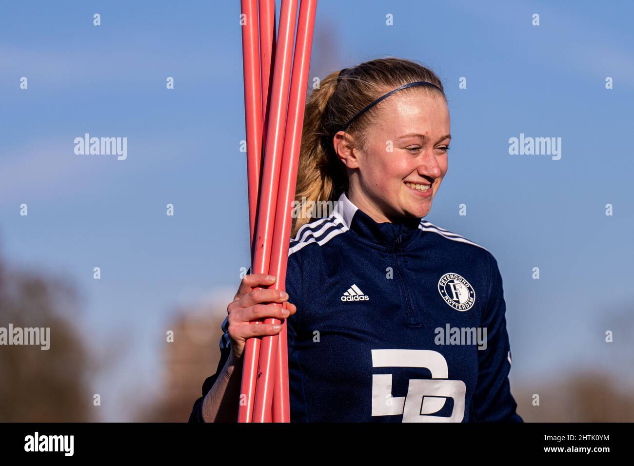 Rotterdam - (l-r) Kim Hendriks of Feyenoord during the training session ...