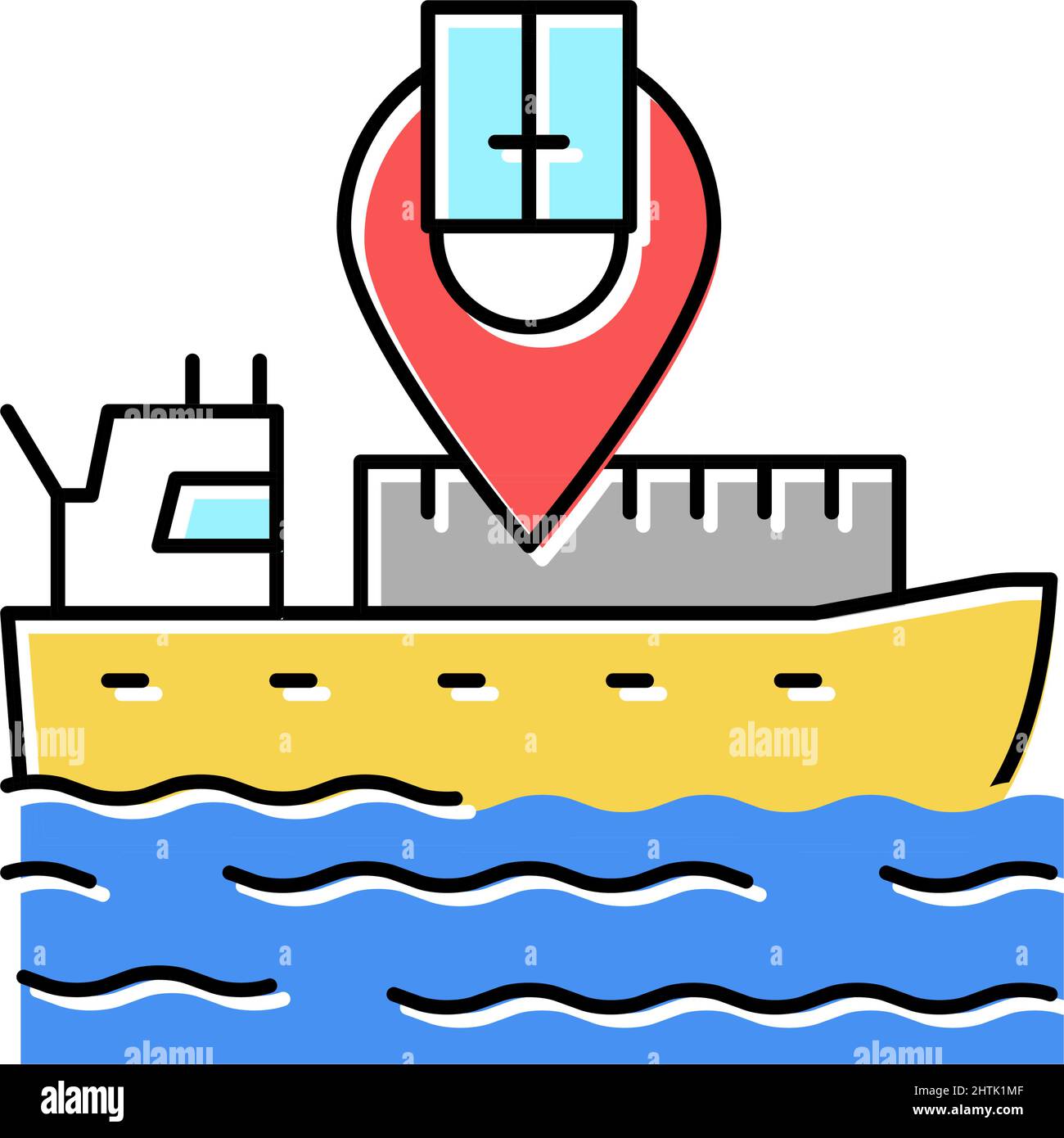 ship location color icon vector illustration Stock Vector Image & Art ...