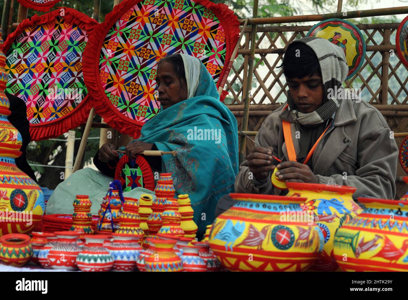 Dhaka, Bangladesh - January 11, 2013: Exhibition of handicrafts at ...