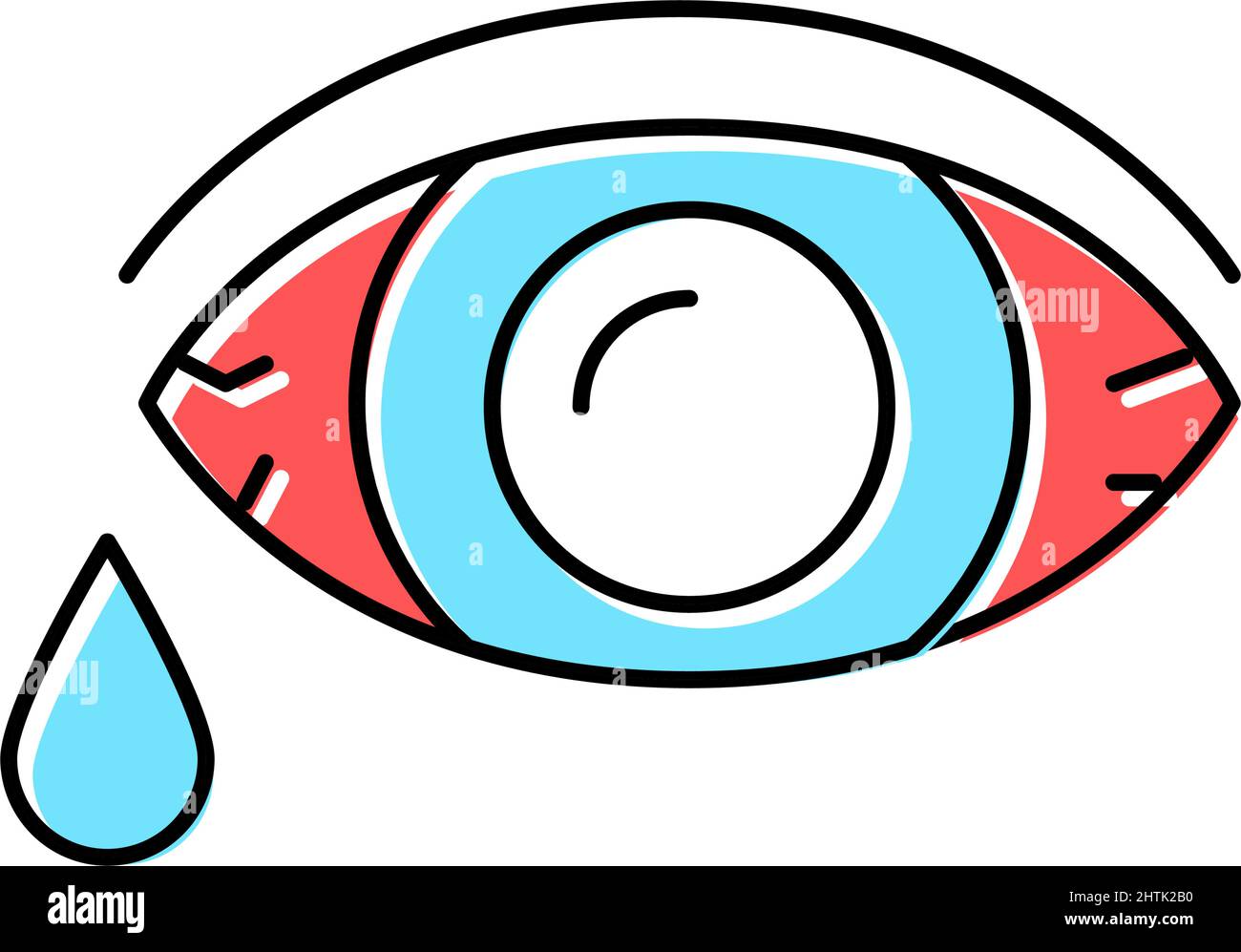 eye flowing tears color icon vector illustration Stock Vector Image ...