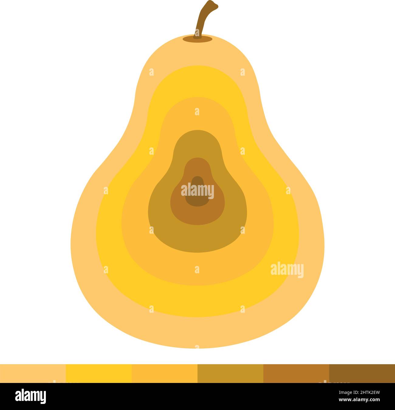 Pear 6 pcs warm shades of color - Vector illustration Stock Vector ...