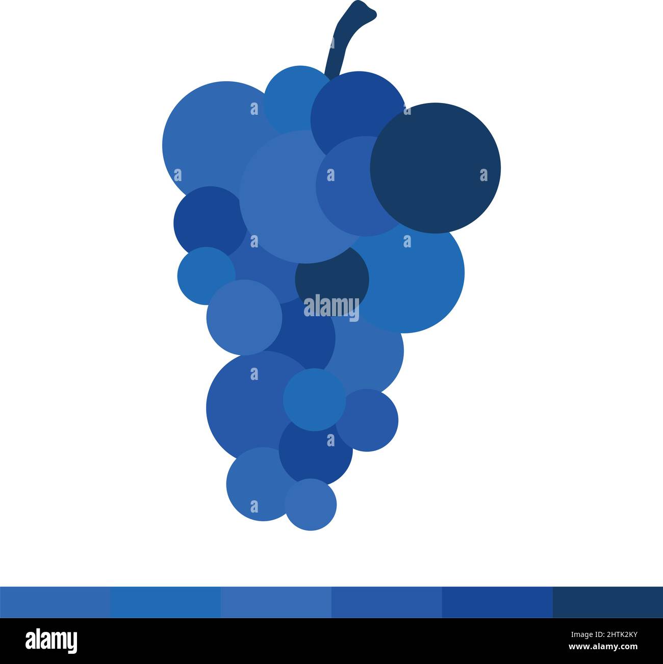 Grapes 6 pcs warm shades of color - Vector illustration Stock Vector ...