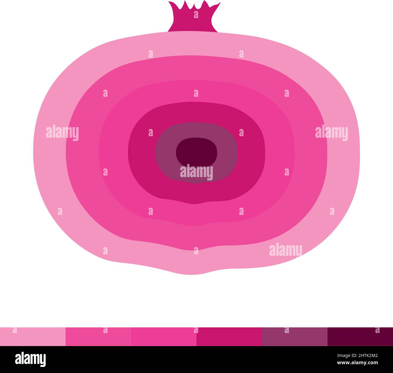 Pomegranate 6 pcs warm shades of color - Vector illustration Stock ...