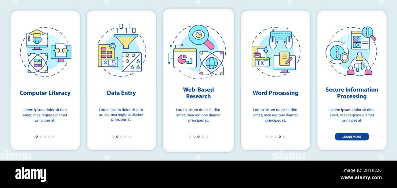 Basic digital skills onboarding mobile app screen Stock Vector Image & Art - Alamy