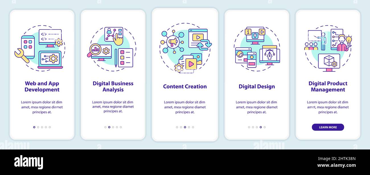 Advanced digital skills onboarding mobile app screen Stock Vector Image & Art - Alamy